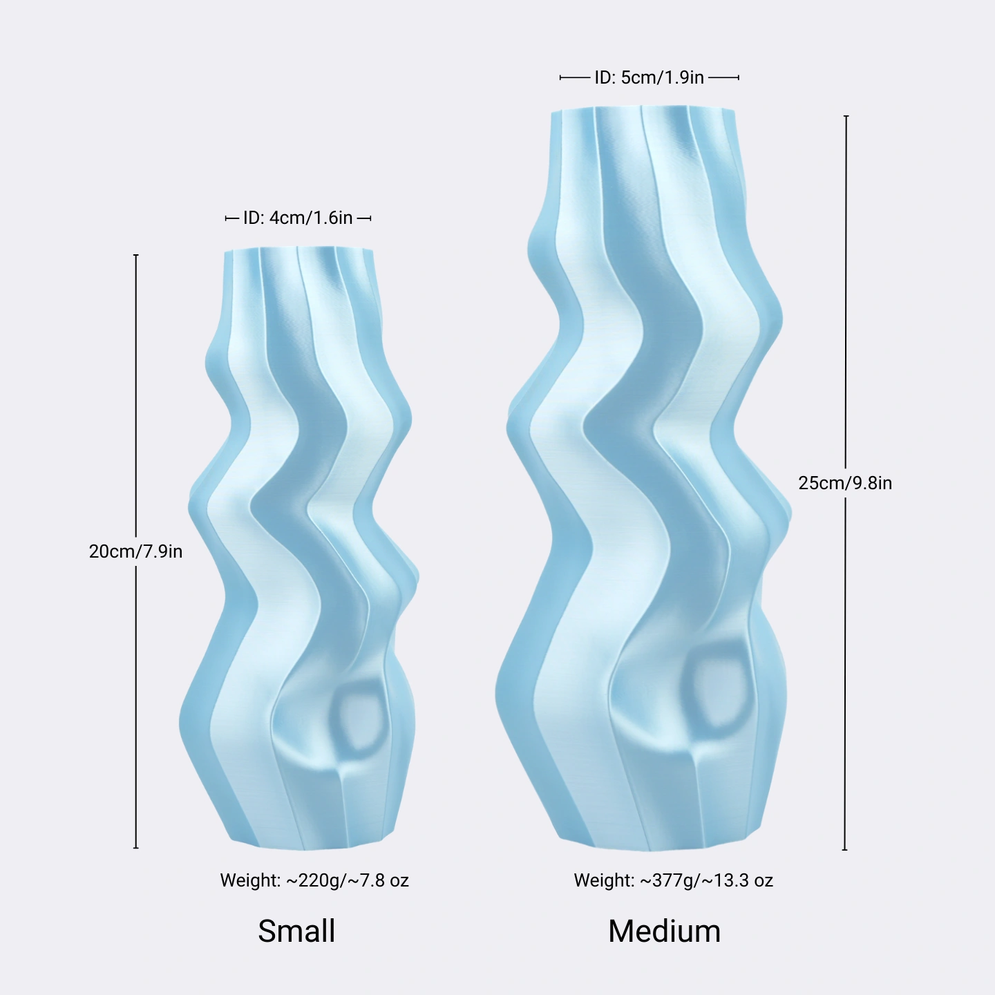 Cascade Vase – Silk Texture Elegant 3D Printed Luxury Decor – 3DChicpot ...